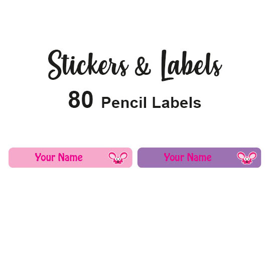 Personalised Name Pencil Sticker Labels for School kids | Ladybuglabels.com